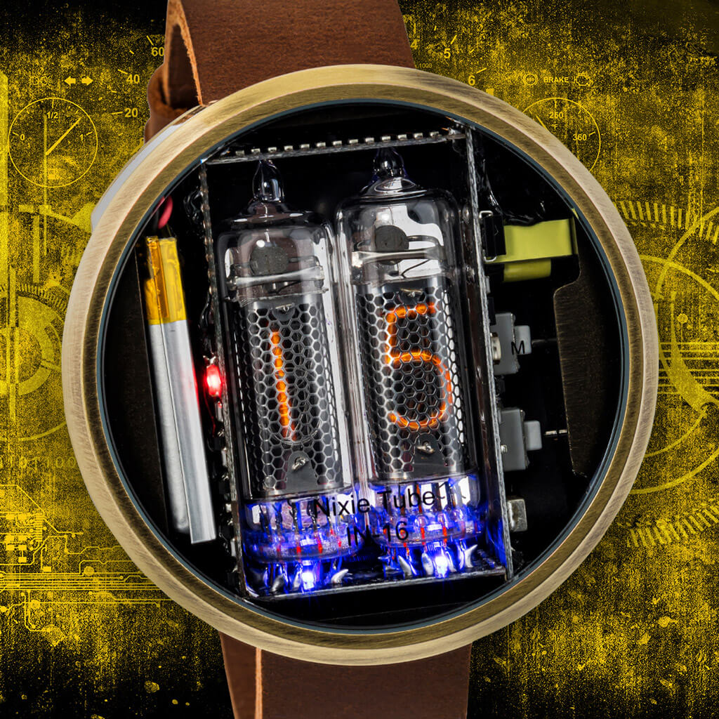 Retrofuturistic Watch | Model 2 Nixie Tube Watch | Tokyoflash Japan