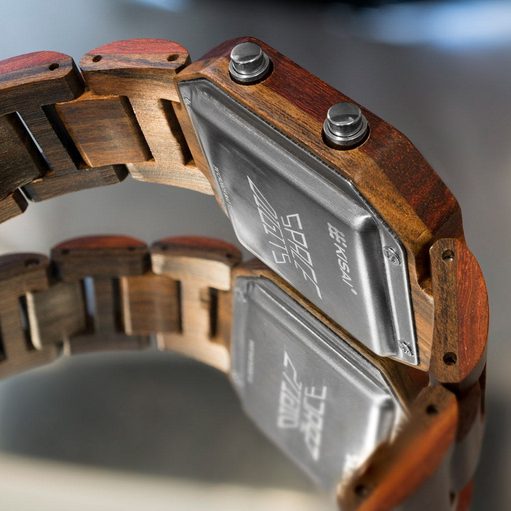 Futuristic Watch | Space Digits Wood | Tokyoflash Japan