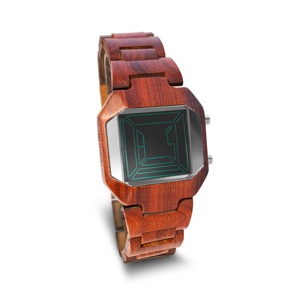 Futuristic Watch | Space Digits Wood | Tokyoflash Japan