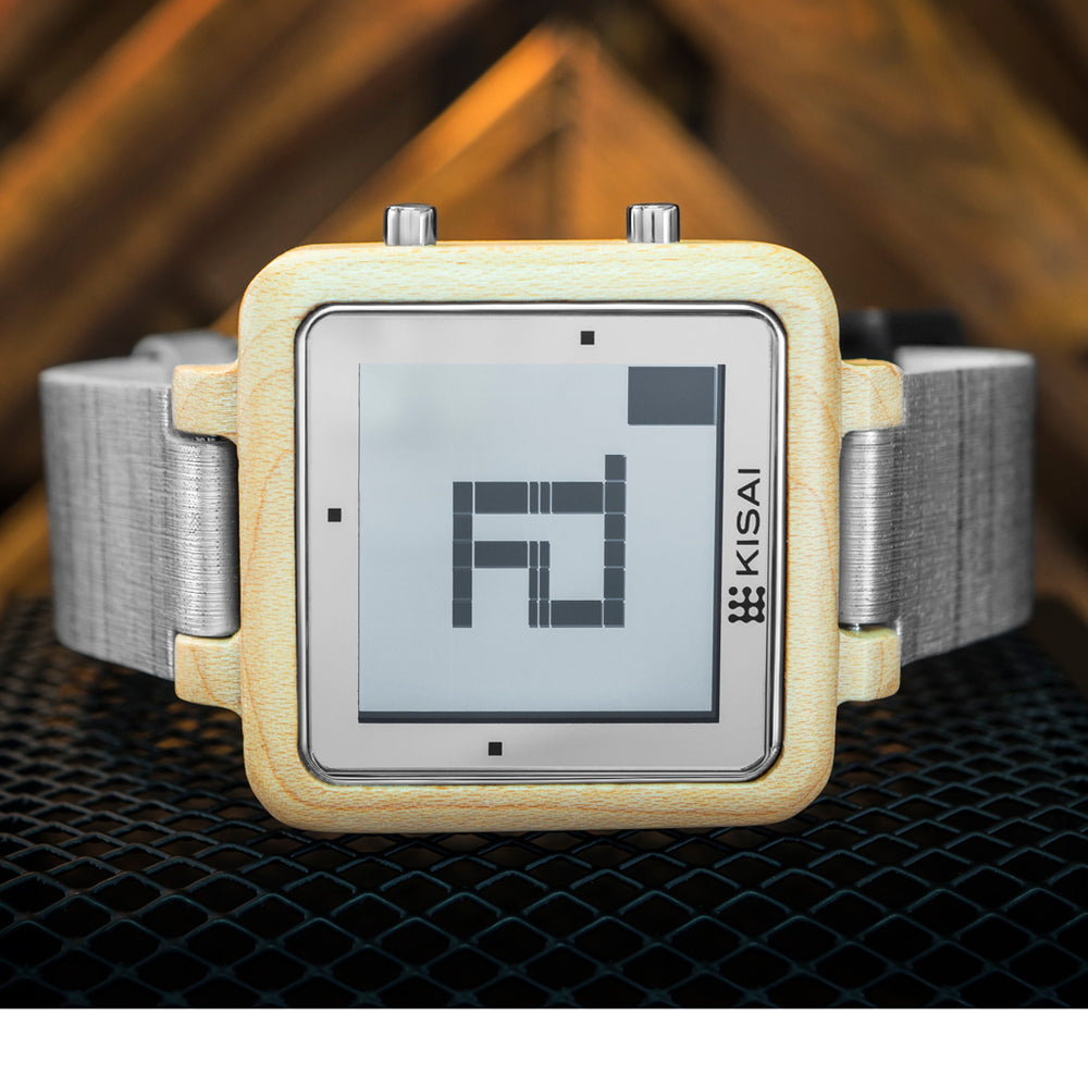 Binary Watch | Logo Wood | Tokyoflash Japan